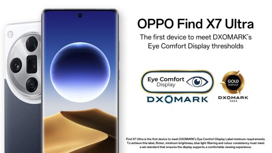OPPO Find X7 Ultra, 세계 최초 DXOMARK 아이 컴포트 디스플레이 인증 획득